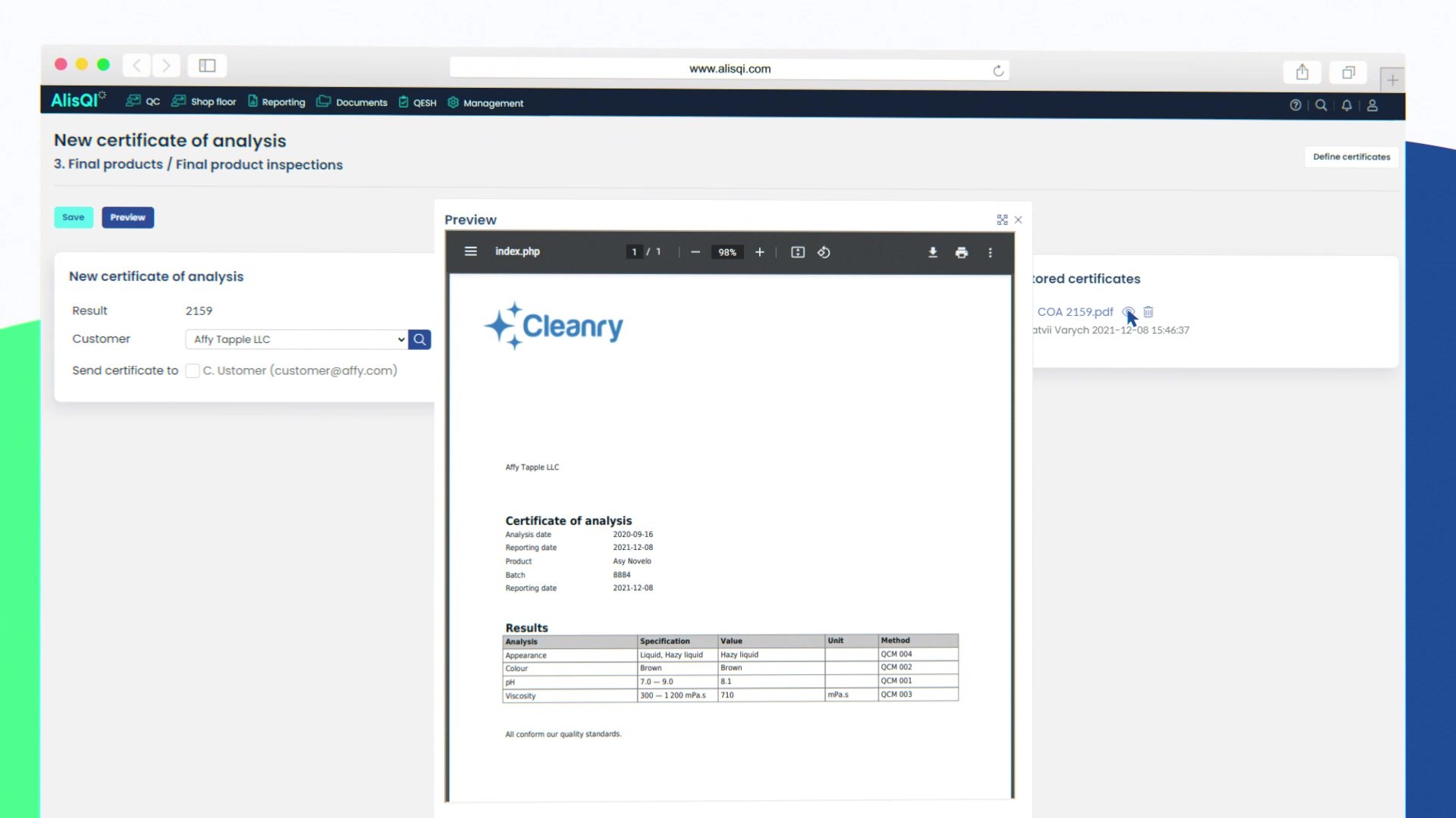 How to Create a Certificate of Analysis Video | AlisQI